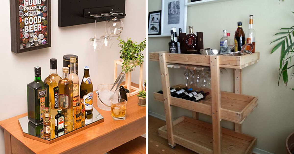 14 Ideias para montar um minibar em casa