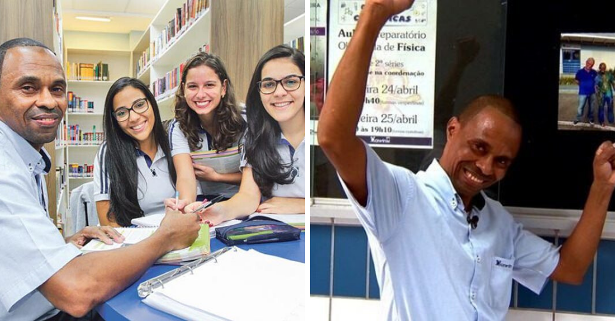 Alunas ensinam porteiro da escola e ele é aprovado na universidade