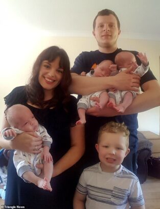 Com apenas 26 anos ela viveu a raridade de ter trigêmeos idênticos